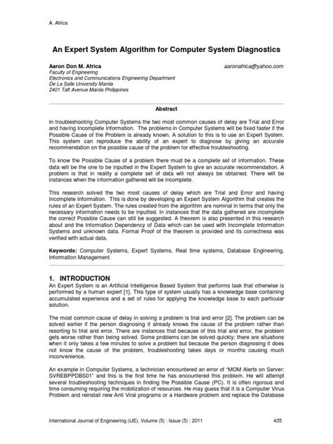 Pdf Computer Diagnostics Algorithm Dokumentips