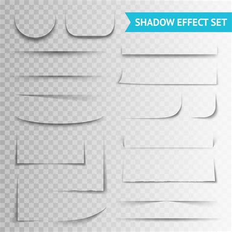White Paper Cuts Transparent Shadow Set Vector Art At Vecteezy