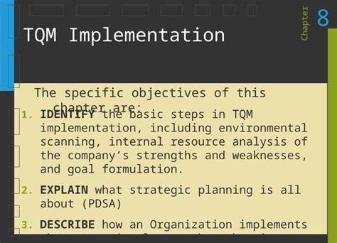 Ppt Chapter 8 Tqm Implementation 1 Identify The Basic Steps In Tqm