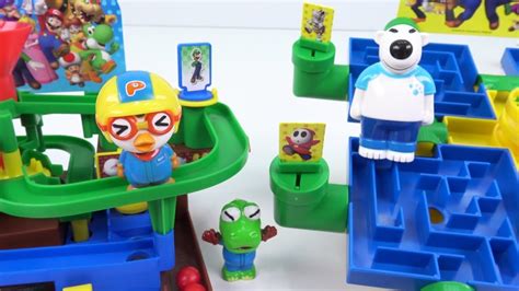 슈퍼마리오 익사이팅 어드벤쳐 게임 주니어 미로 대탐험 주니어 대결 오늘의 벌칙은요 뽀로로 장난감 애니 Pororo Toy Video 토이컴 Toycom Youtube