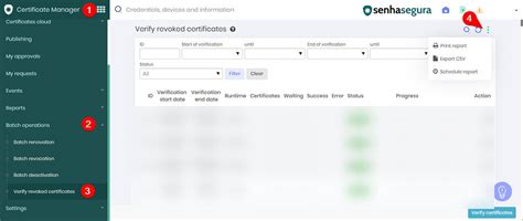 how to access verify revoked certificates report certificate manager