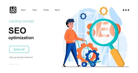 Premium Vector Seo Optimization Landing Page Template