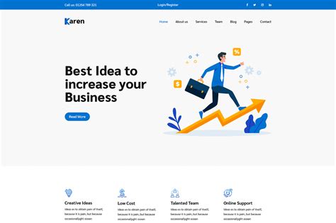 karen corporate business bootstrap 4 template fastcode space