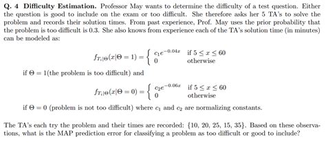 Solved Difficulty Estimation Professor May Wants To