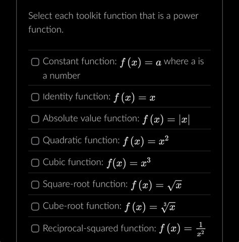 solved select each toolkit function that is a