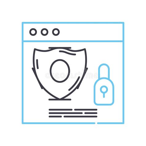 Application Security Line Icon Outline Symbol Vector Illustration