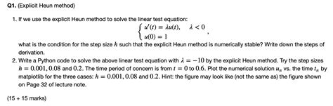 write in python code explicit heun method and show