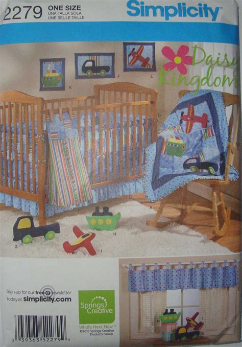 Simplicity Daisy Kingdom Nursery Quilt Sheet Ruffle Bumper Valence Stacker Wallhanging Pattern 2279