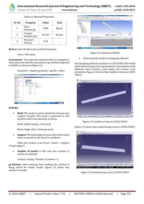 Irjet Crack Detection Of Cantilever Beam By Using Fea Pdf