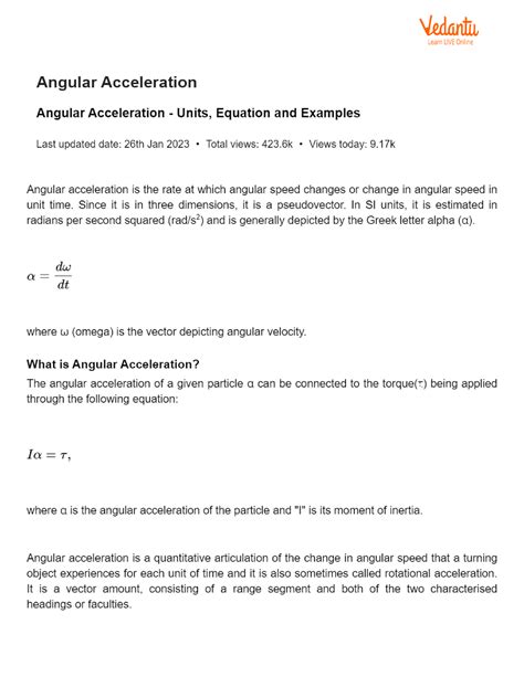 Angular Acceleration B Tech CSE Studocu