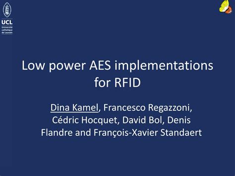 Ppt Low Power Aes Implementations For Rfid Technology Powerpoint