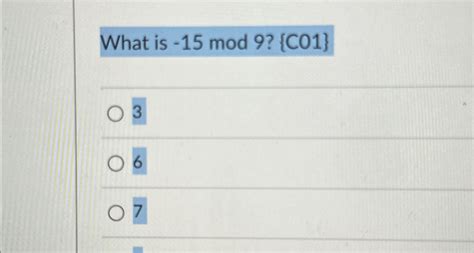 solved what is 15 ﻿mod 9 {c01}367