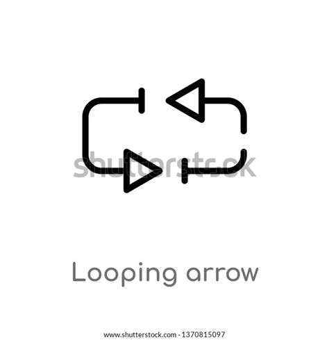 Outline Looping Arrow Vector Icon Isolated Stock Vector Royalty Free 1370815097 Shutterstock