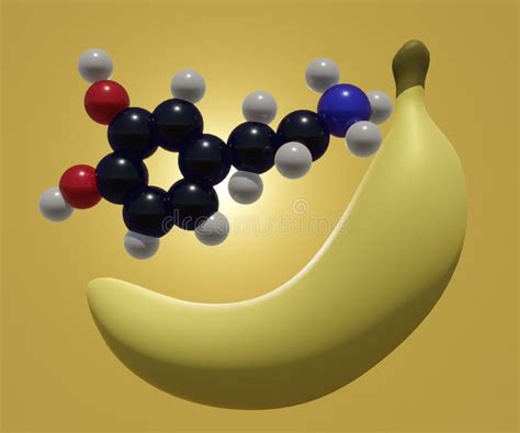 Dopamine Molecule And Ripped Yellow Banana Stock Illustration Illustration Of Structural