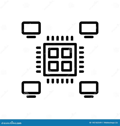 Black Line Icon For Multiprocessing Multitasking And Concept Stock Vector Illustration Of
