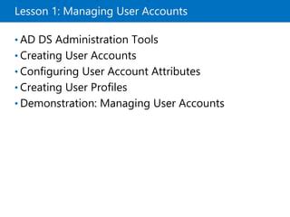 Windows Server Managing Active Directory Domain PPTX