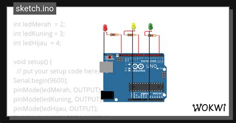 Skema 3 Lampu Wokwi Esp32 Stm32 Arduino Simulator