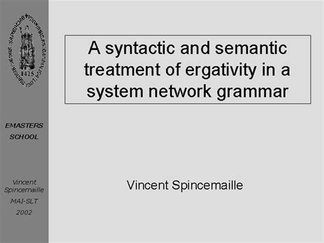 A Syntactic And Semantic Treatment Of Ergativity In