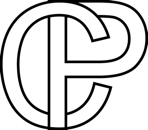 Logo Sign Pc Cp Icon Sign Interlaced Letters C P 28136110 Vector Art At Vecteezy
