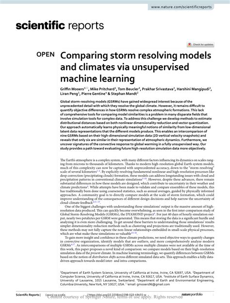 Pdf Comparing Storm Resolving Models And Climates Via Unsupervised Machine Learning