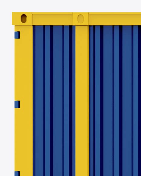 40f Shipping Container Mockup Side View On Yellow Images Object Mockups