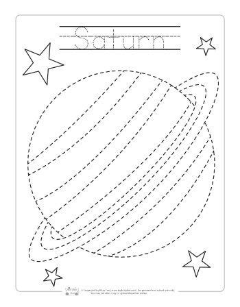 Saturn Tracing Printable Worksheet Saturn Activity Sheet Printable