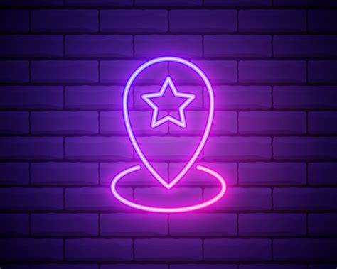 Pin Neon Style Icon Simple Thin Line Outline Vector Of Web Icons For Ui And Ux Website Or