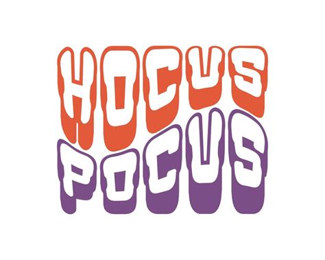 Hocus Pocus 할로윈 인용문 복고풍의 떨리는 3d 인쇄술 승화 Svg 흰색 배경에 프리미엄 벡터