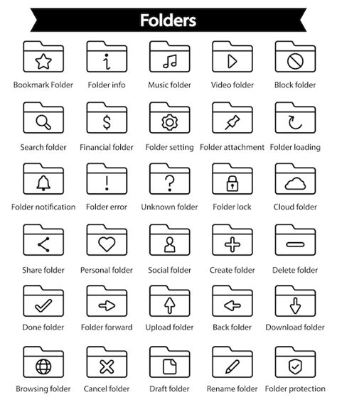 Premium Vector Folders Line Icon Set