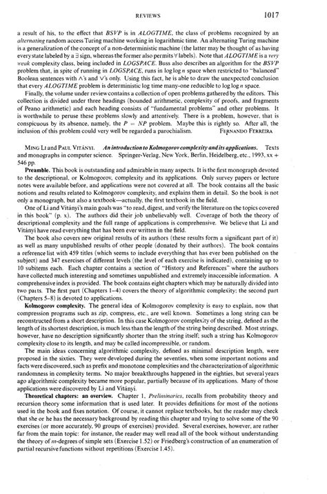 ming li and paul vitányi an introduction to kolmogorov complexity and