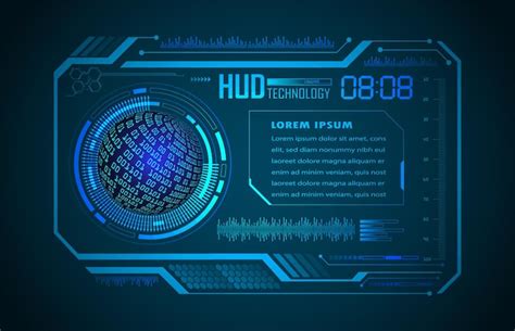 Premium Vector World Binary Circuit Board Future Technology Blue Hud Cyber Security Concept