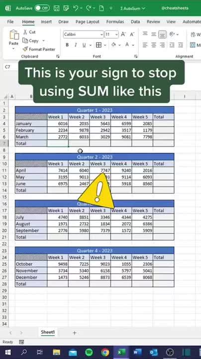 Video Excel Works On Linkedin How To Autosum In Excel