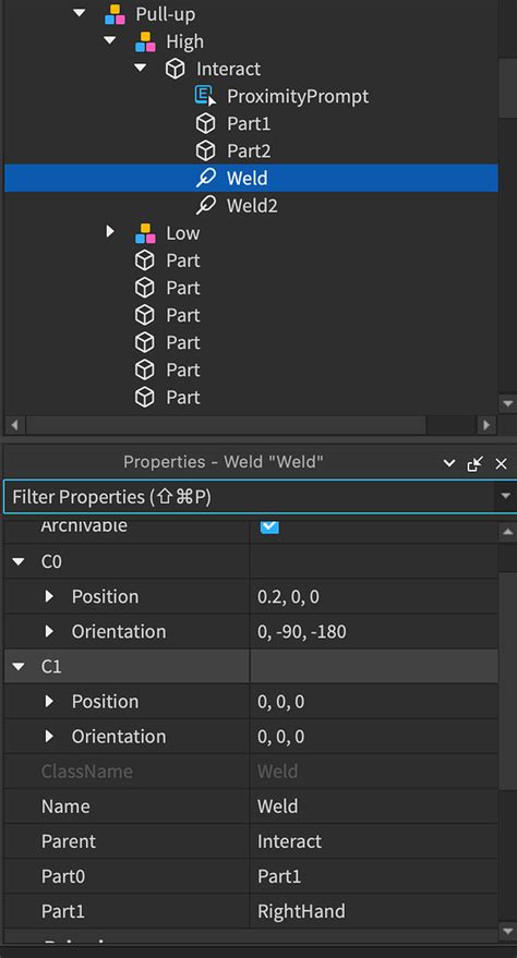 Trying To Weld Character To Pull Up Bar Scripting Support Developer