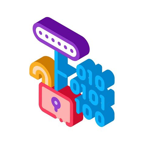 hacking binary code isometric icon vector illustration 18020292 vector