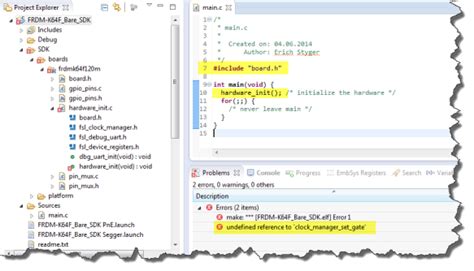 Tutorial Diy Kinetis Sdk Project With Eclipse Board Configuration Mcu On Eclipse