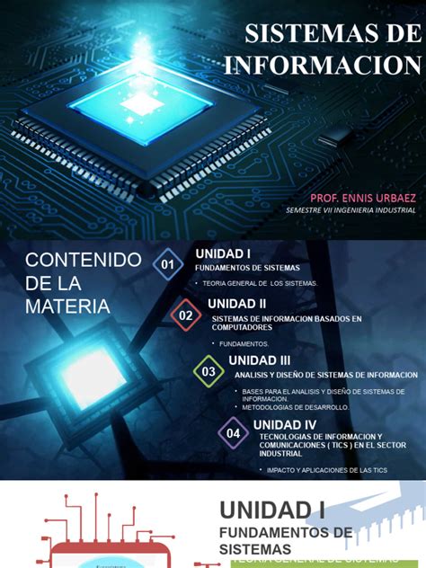 Clase Nro 1 Sistemas De Informacion Semestre 2023 01 Prof Ennis Urbaez