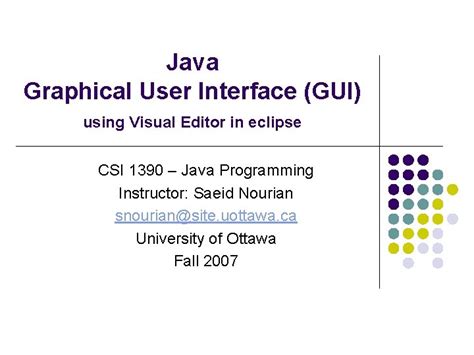 java graphical user interface gui using visual editor