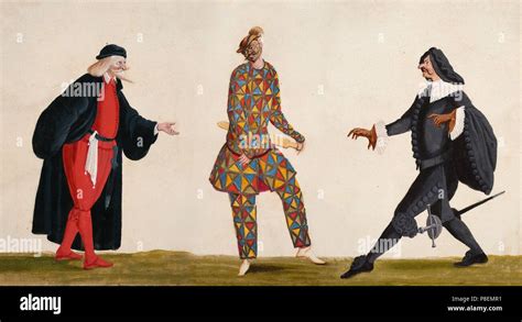 Pantalone Arlecchino Capitano Museum Theatre Museum Vienna Stock