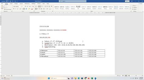 Tabel Cidr Subnetting Kelas B 28 Youtube