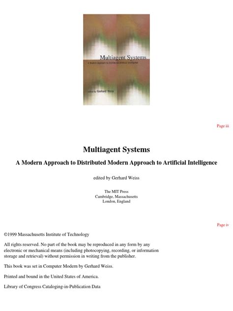 1999 multiagent systems a modern approach to distributed artificial
