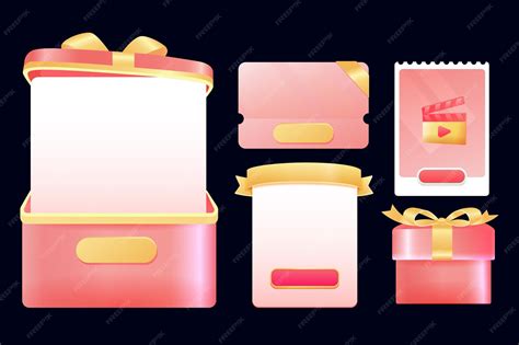 게임 Ui 메뉴 인터페이스 스크롤 및 양피지 프리미엄 벡터