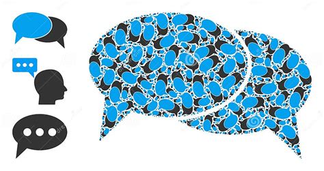 Recursion Chat Messages Icon Self Collage Stock Vector Illustration