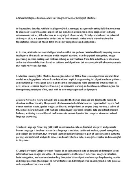 Artificial Intelligence Fundamentals Pdf Machine Learning Artificial Intelligence