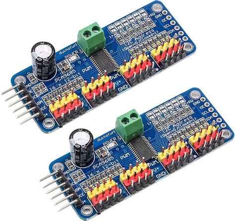 Electrely 2 Stücke Pca9685 16 Kanal 12 Bit Pwm Servomotor Treiber Iic Schnittstellen Servo