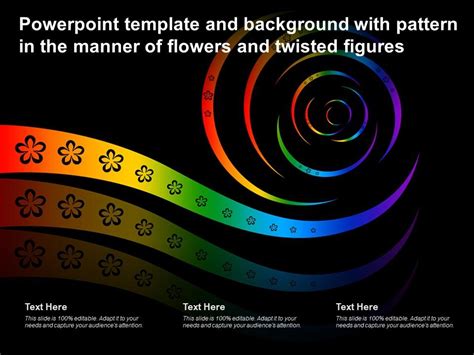 Powerpoint Template With Pattern In The Manner Of Flowers And Twisted Figures Presentation