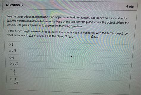 solved question 8 4 pts refer to the previous question about