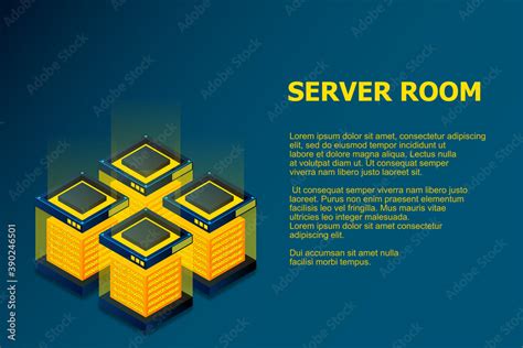 Server Room Isometric Data Center Cloud Storage Data Big Data Processing And Computing