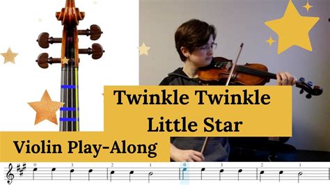 Twinkle Twinkle Little Star play along for violin (Suzuki book 1) - YouTube