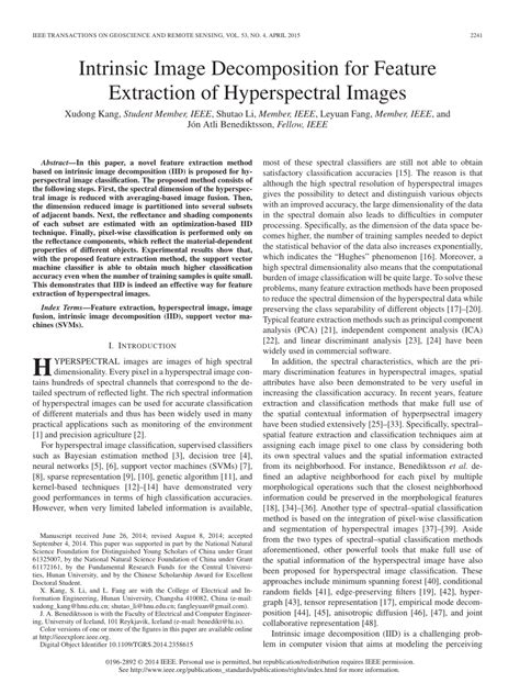 pdf intrinsic image decomposition for feature extraction of
