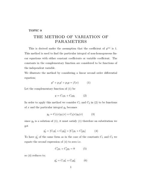 Ode Topic 9 Notes Pdf Ordinary Differential Equation Differential
